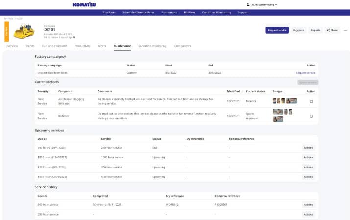 About myFleet | myKomatsu